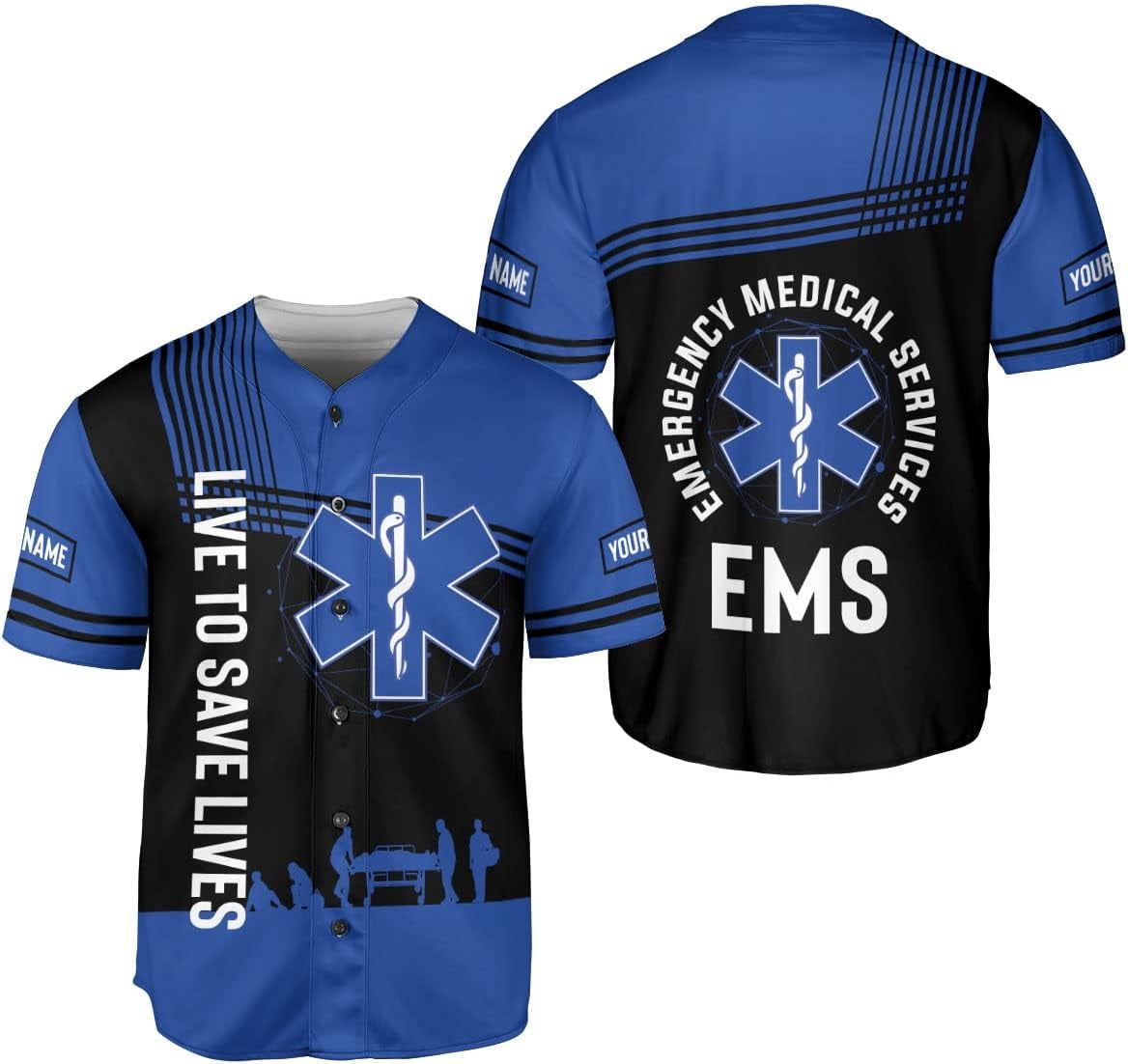 Personalized EMT EMS Baseball Jersey Shirt Customized EMS Shirts ...