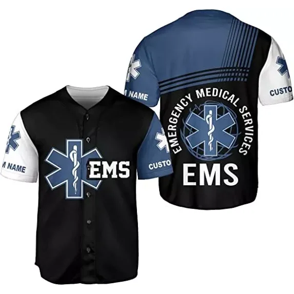 Personalized EMT EMS Paramedic Baseball Jersey Shirt, EMS EMT Paramedic ...