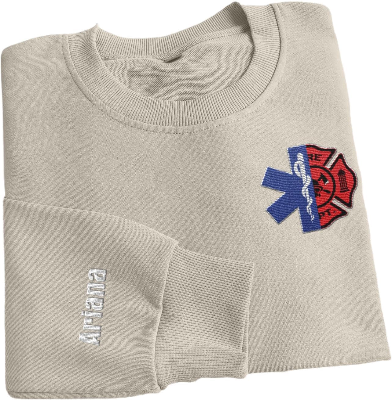 Personalized EMT EMS Paramedic Thin White Line Embroidered Sweatshirt ...