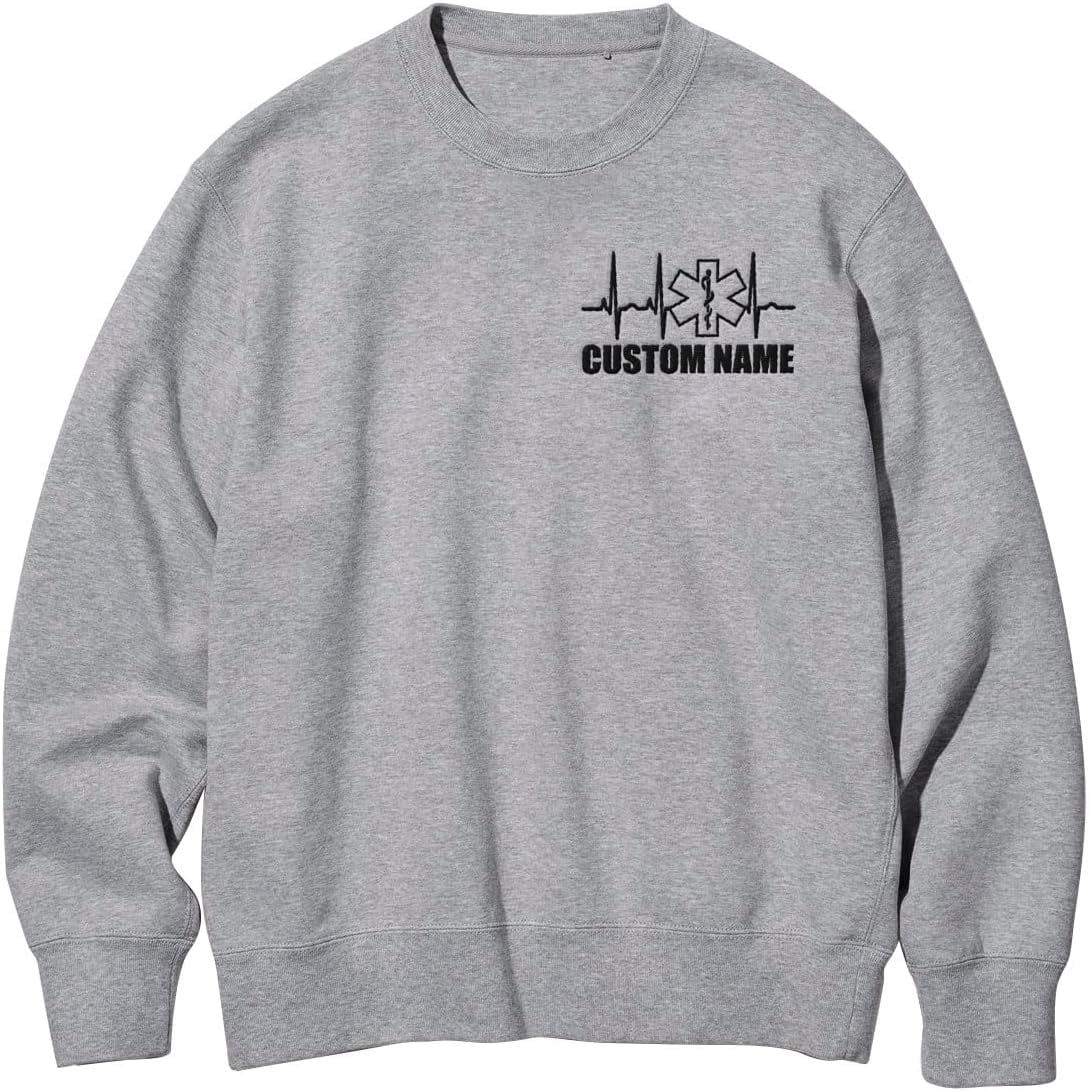 Personalized EMT EMS Paramedic Thin White Line Embroidered Sweatshirt ...