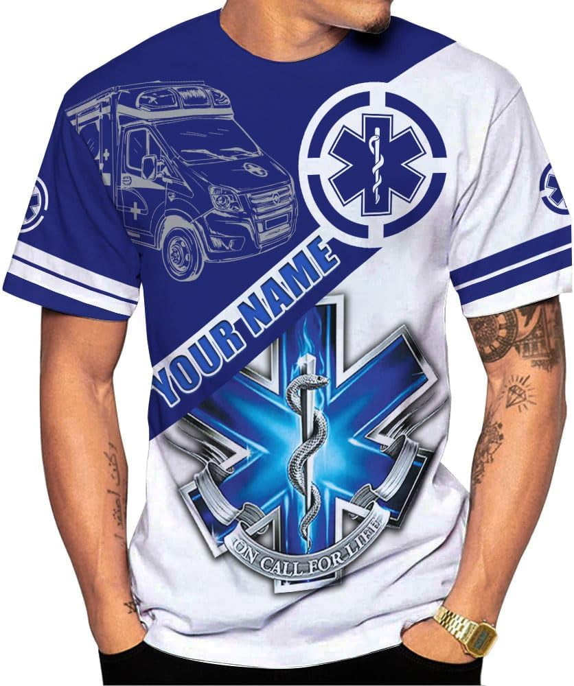 Personalized EMT Shirt, EMS Shirt, Customized EMS Shirts,EMT Paramedic Uniform Emergency Medical ...