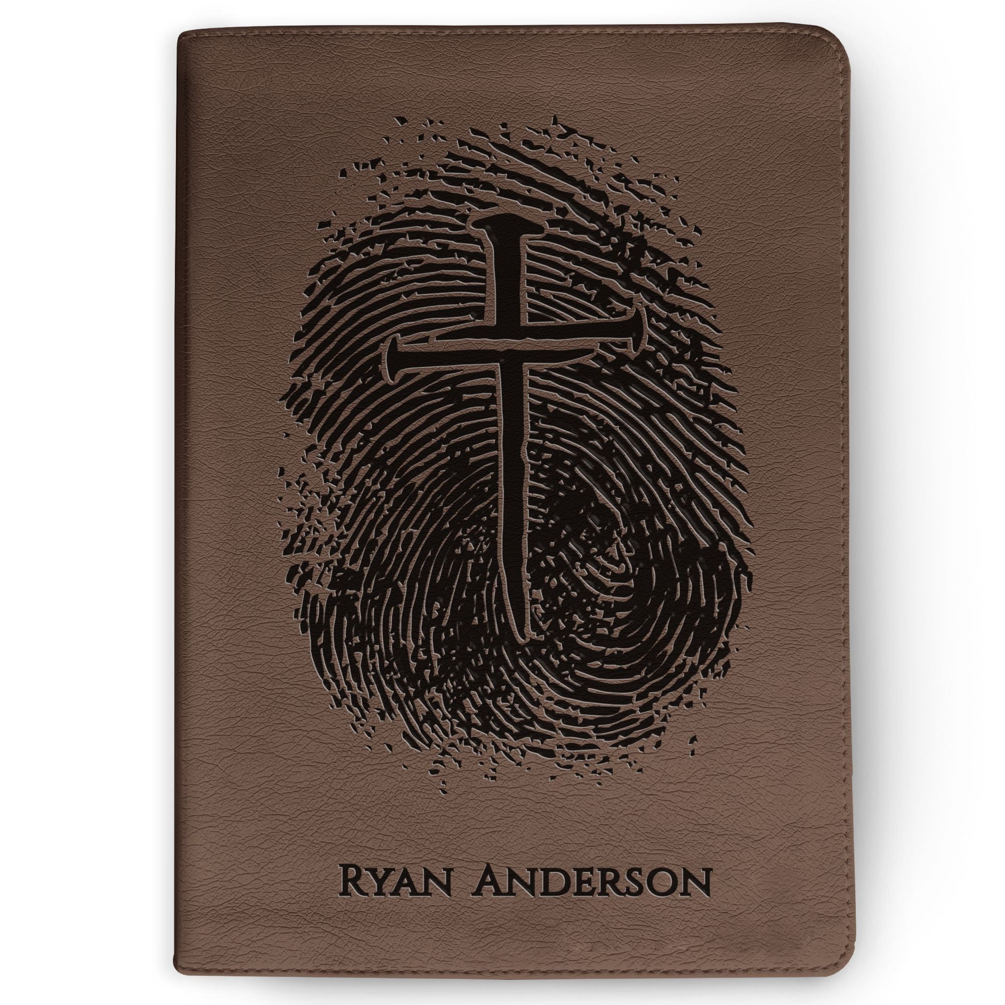 Personalized ESV Bible, Custom Engraved Fingerprint & Cross Bible with ...