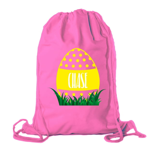 Personalized Easter Basket Bags, Cotton Drawstring Backpacks Custom Easter Bags - Dots Egg ...