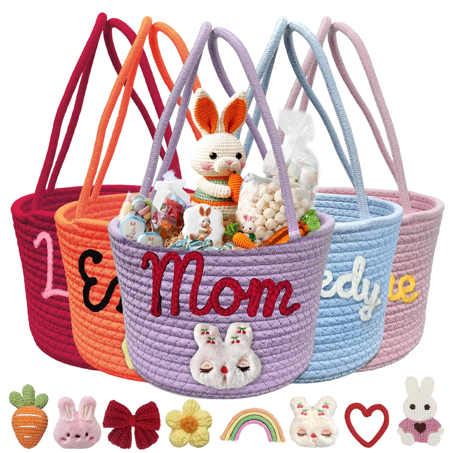 Personalized Easter Basket with Names Custom Made Easter Basket Easter ...