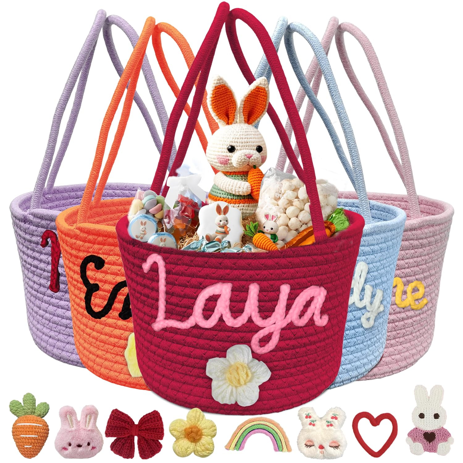 Personalized Easter Basket with Names Custom Made Easter Basket Easter ...