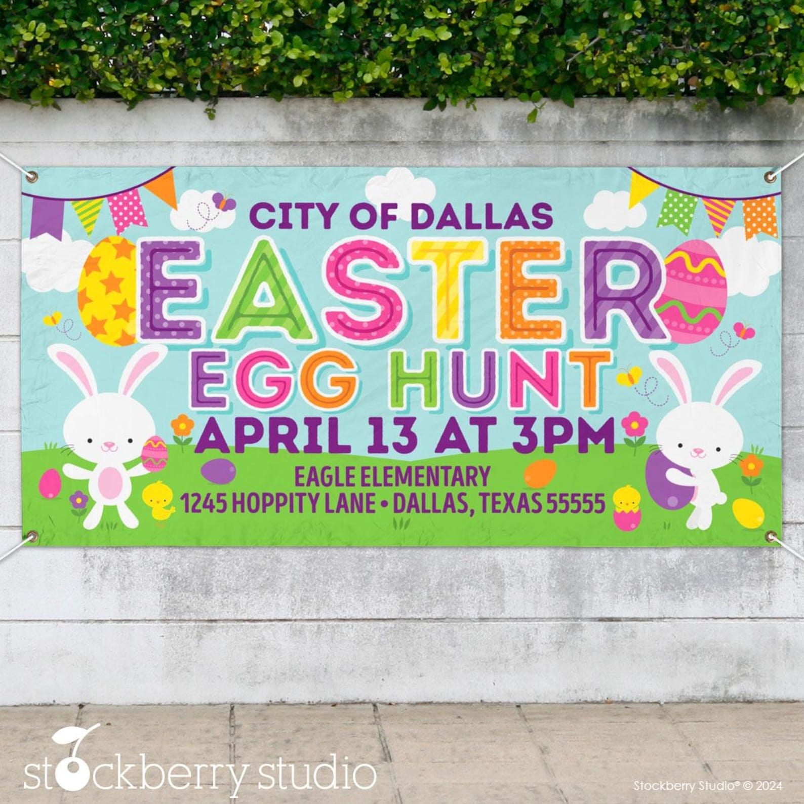 Personalized Easter Egg Hunt Vinyl Banner – Custom Spring Celebration ...