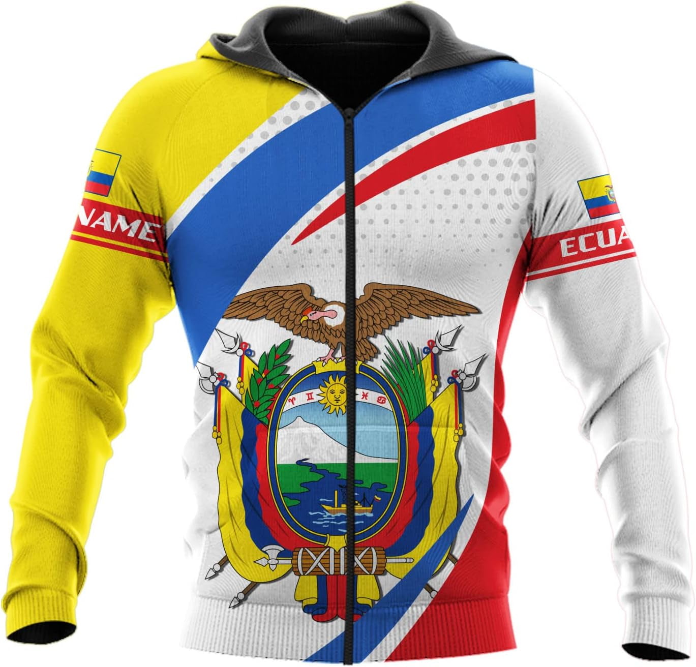 Personalized Ecuador Shirts Ecuador Coat of Arms Flag 3D Shirts Ecuador ...