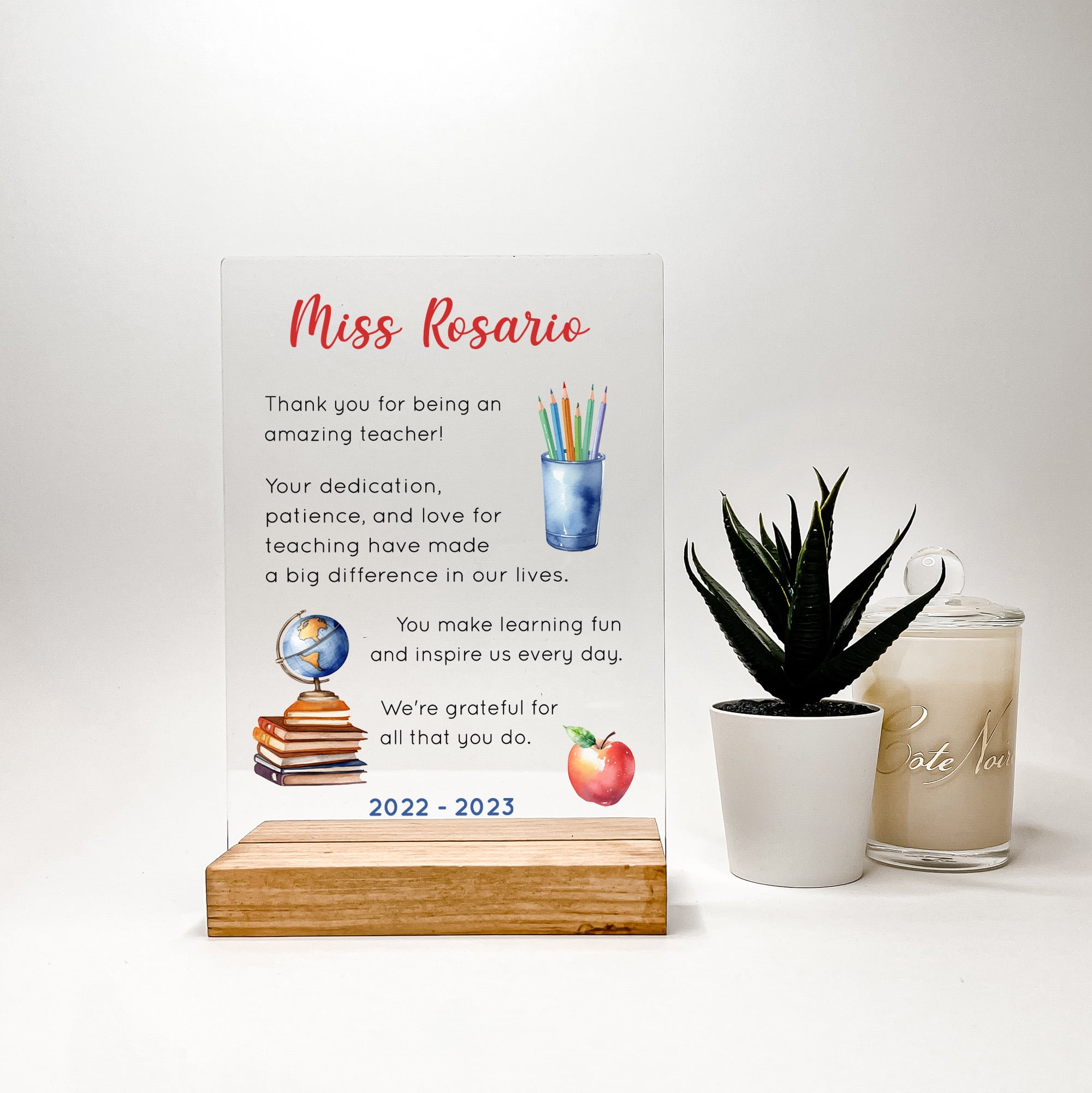 Personalized Educator Desk Wood Stand, Custom Wooden Name Sign Teacher ...