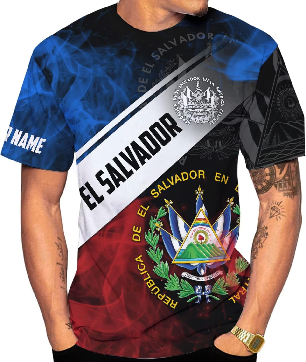 Personalized El Salvador Shirt Custom Camiseta de El Salvador Flag ...