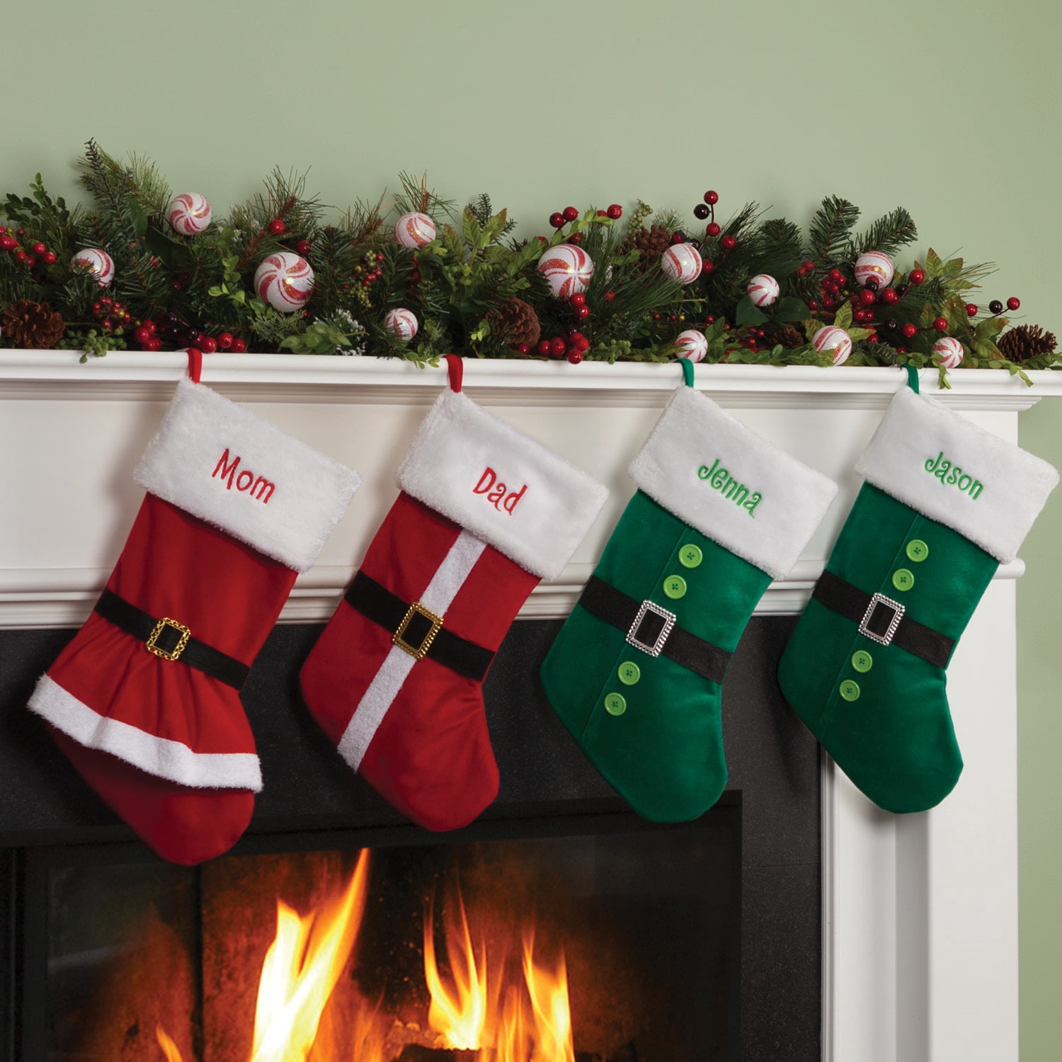 ONLINE Personalized Elf or Santa Coat Christmas Stocking with Fluffy ...