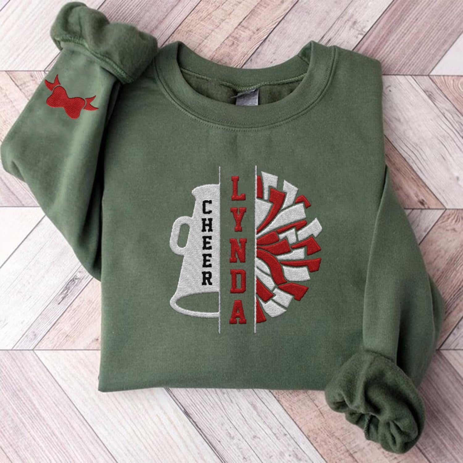 Personalized Embroidered Cheer Mom Sweatshirt Custom Proud Cheerleader ...