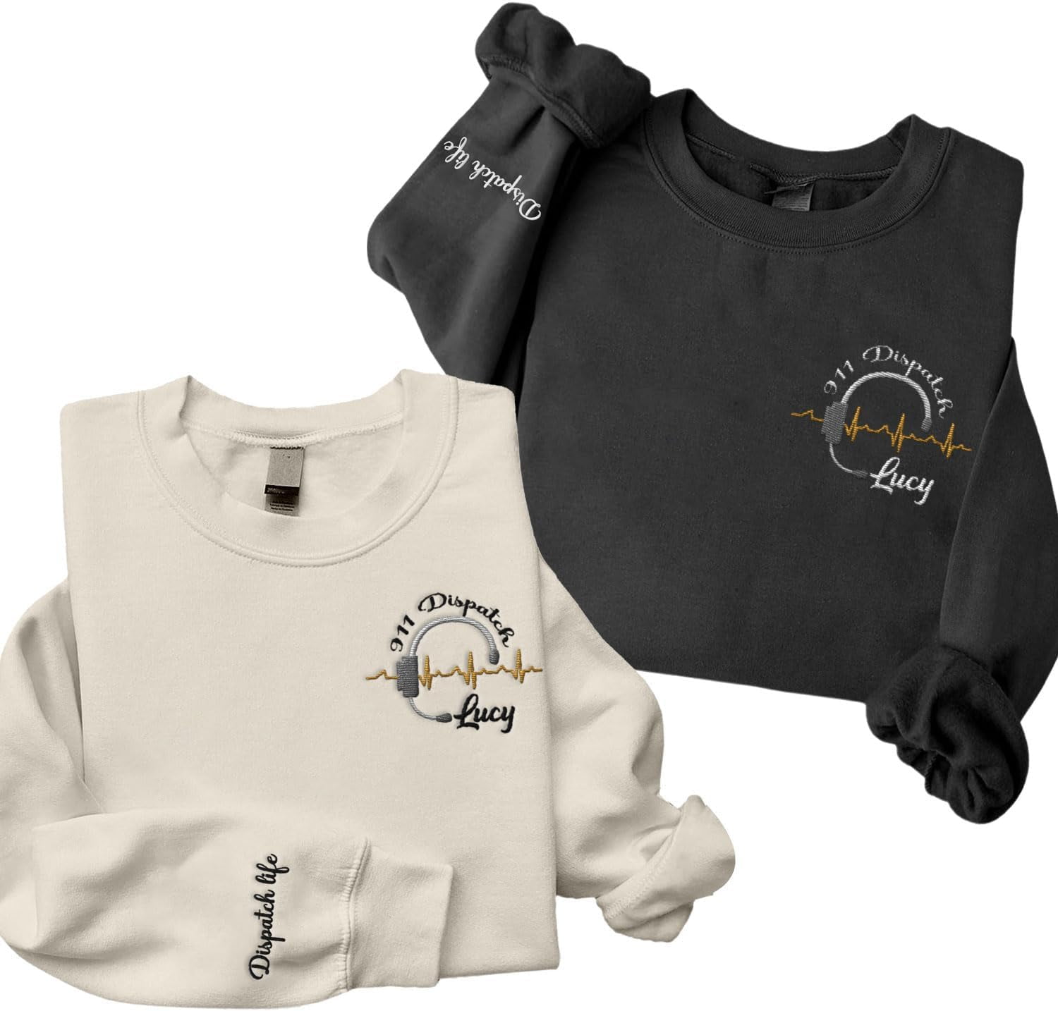 Personalized Embroidered Dispatcher 911 Sweatshirt, Pulse Dispatch ...