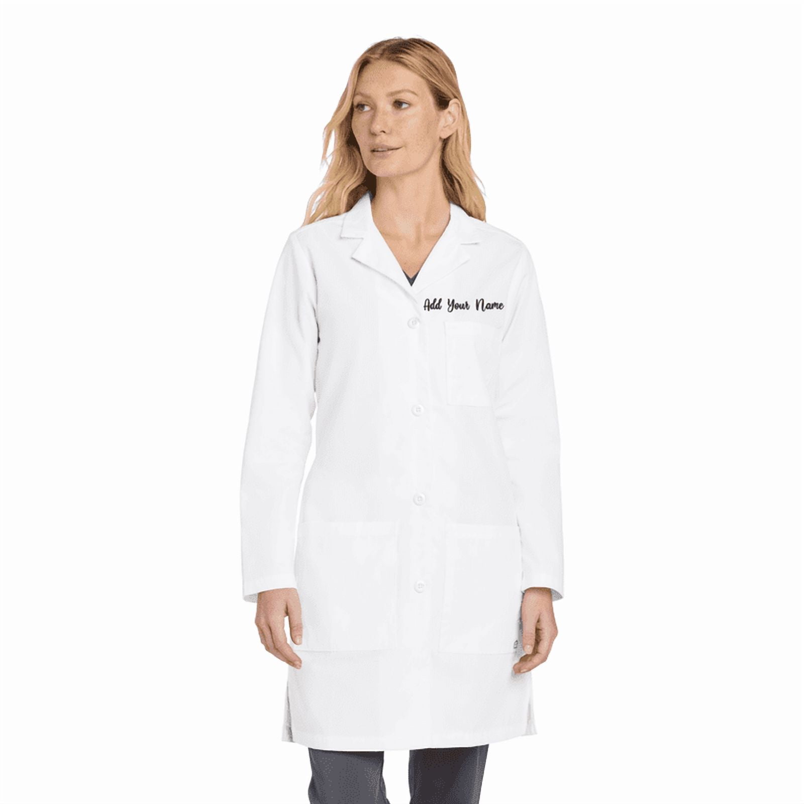 Personalized Embroidered Long Lab Coat for Women Add Your Name Text ...