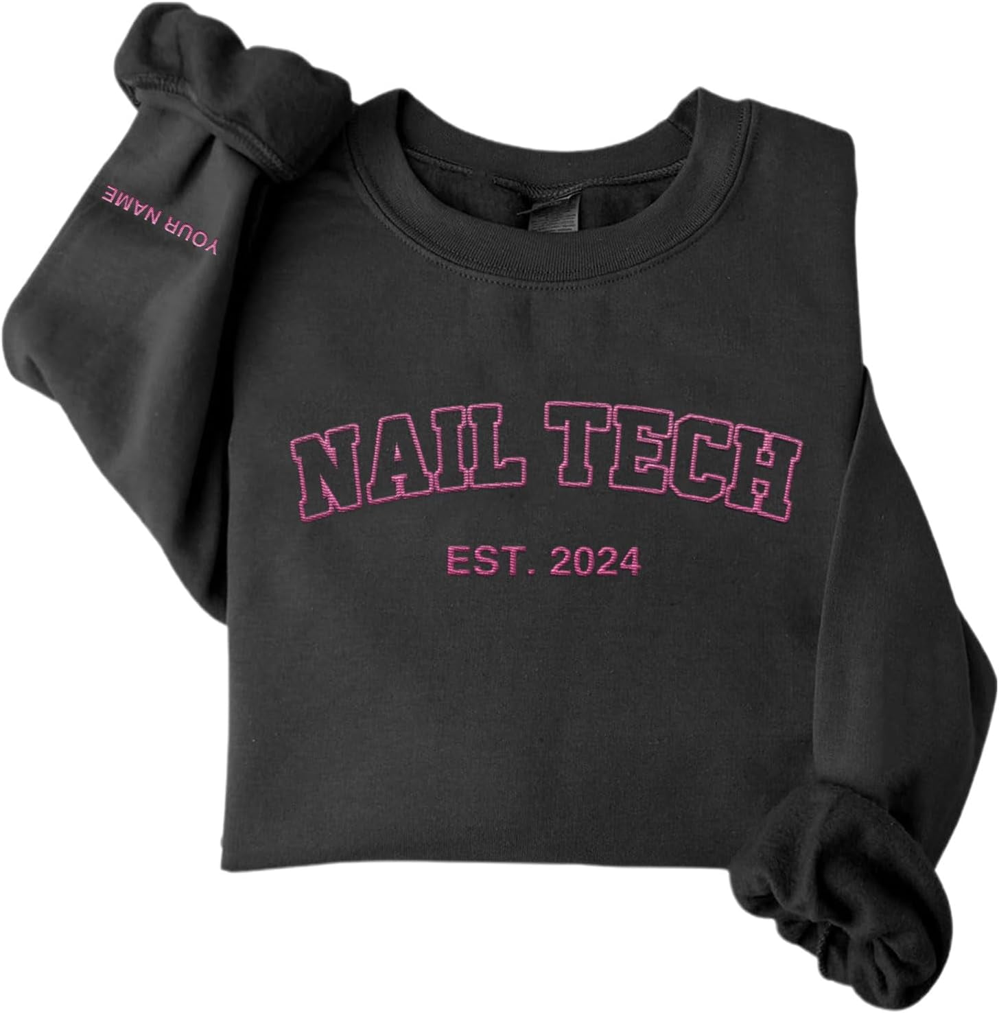 Personalized Embroidered Nail Tech Sweatshirt, Flower Nail Boss ...