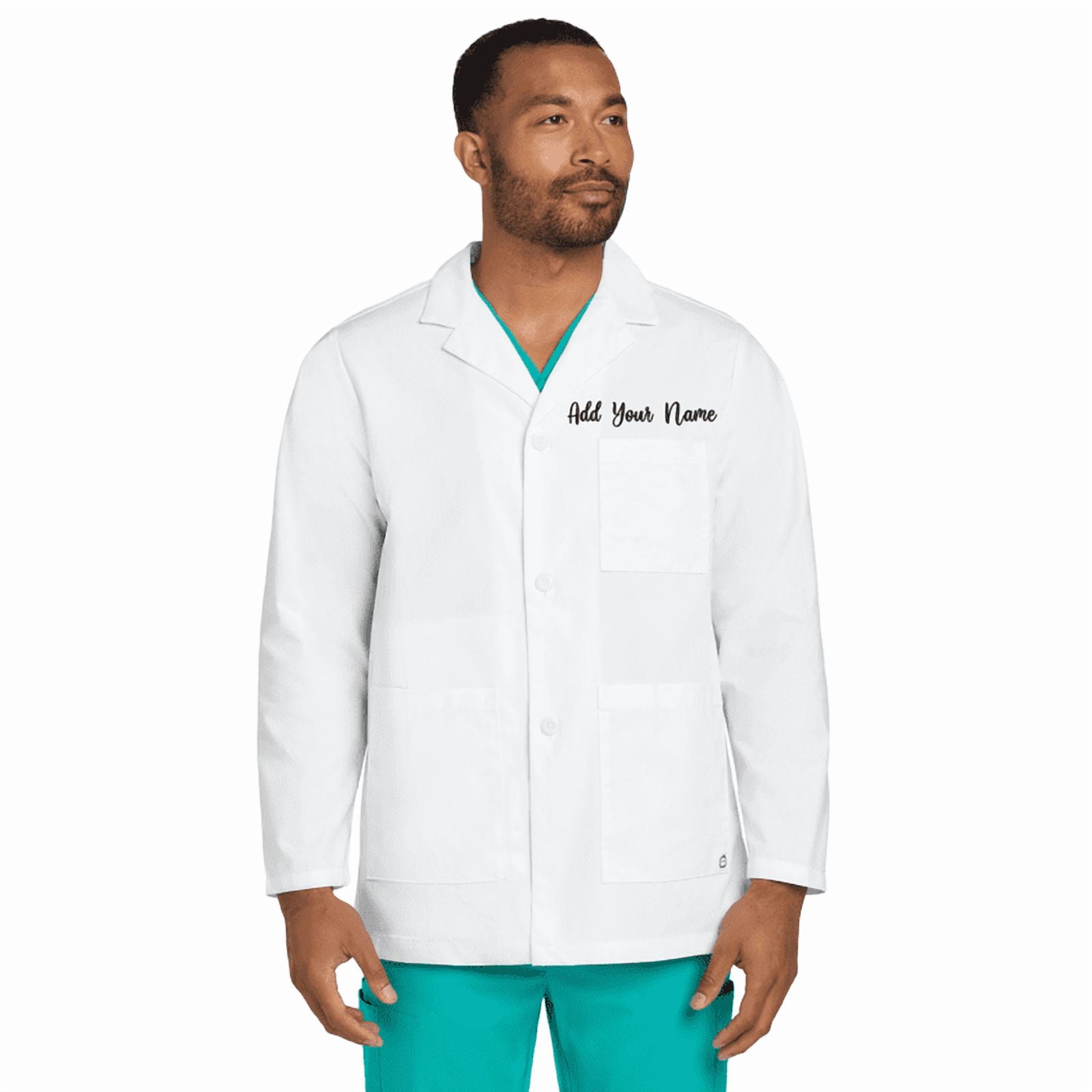 Personalized Embroidered Short Lab Coat for Men Add Your Name Text ...