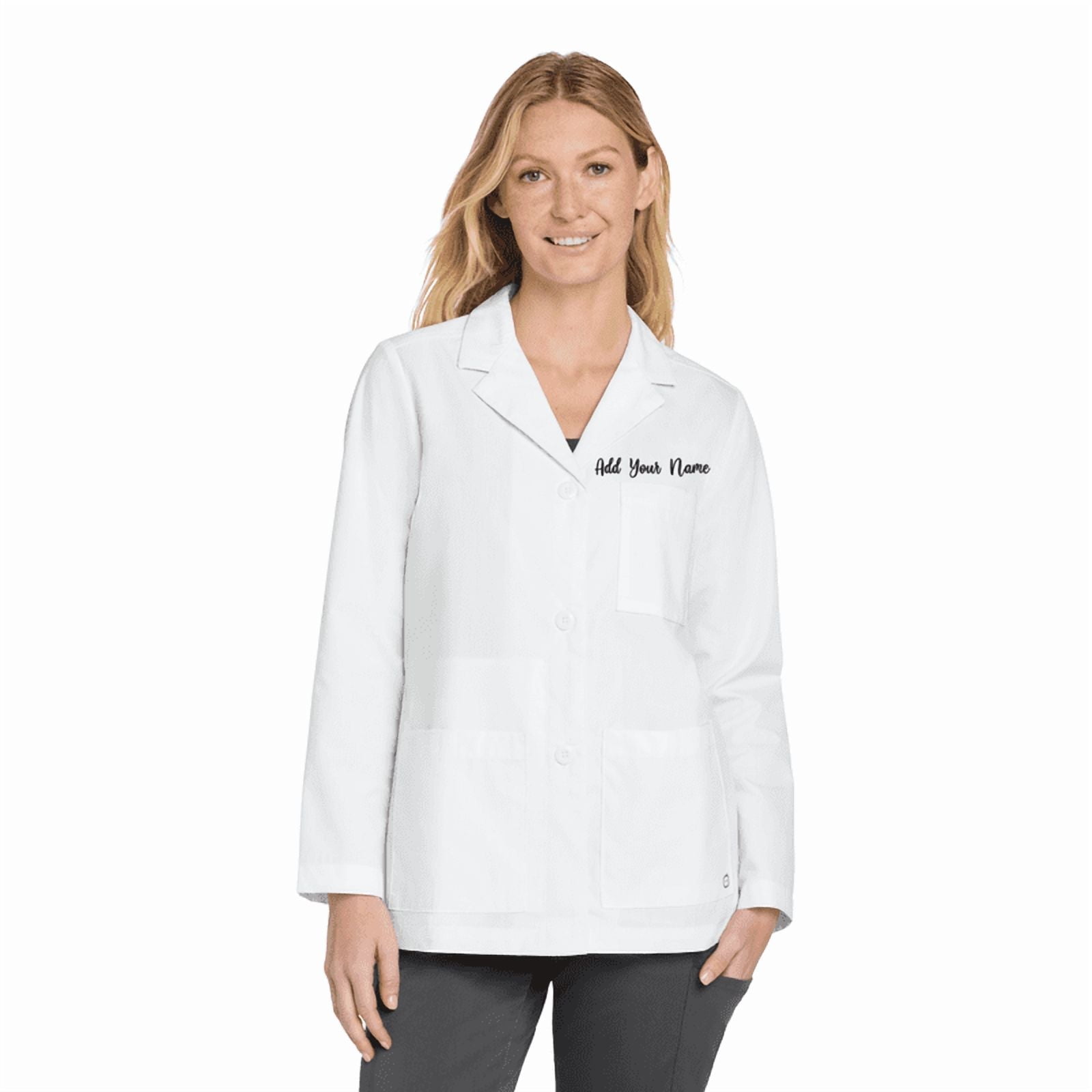 Personalized Embroidered Short Lab Coat for Women Add Your Name Text ...