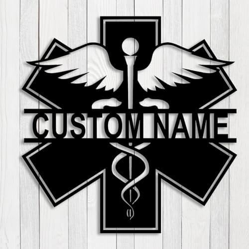 Personalized Ems Paramedic Custom Metal Name Sign, Medic Wall Hanger ...
