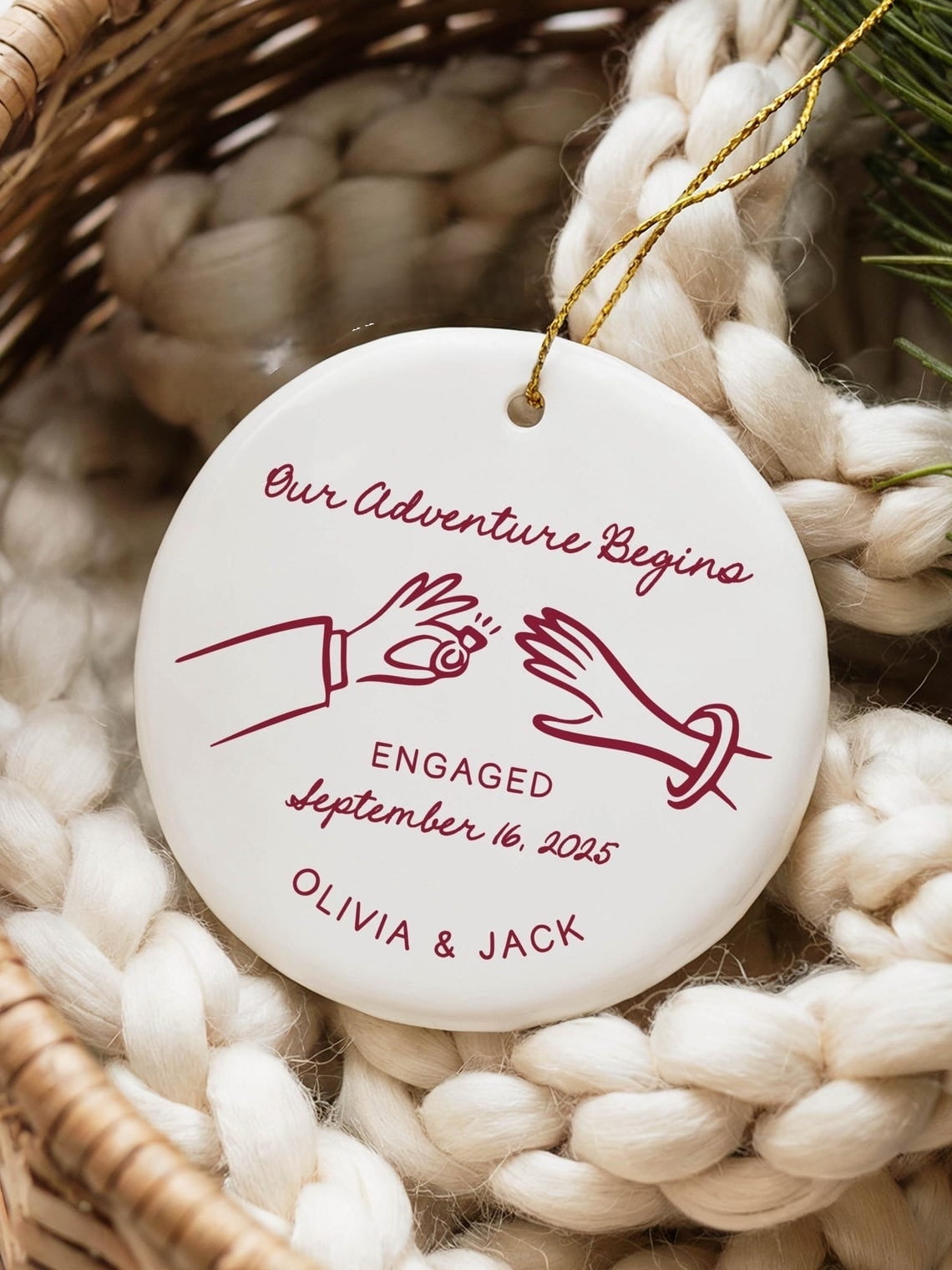 Personalized Engagement Gift for Couple Christmas Ornament Engaged Gift ...