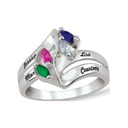 Personalized Engravable Daughter's Birthstone Ring in Sterling Silver ...