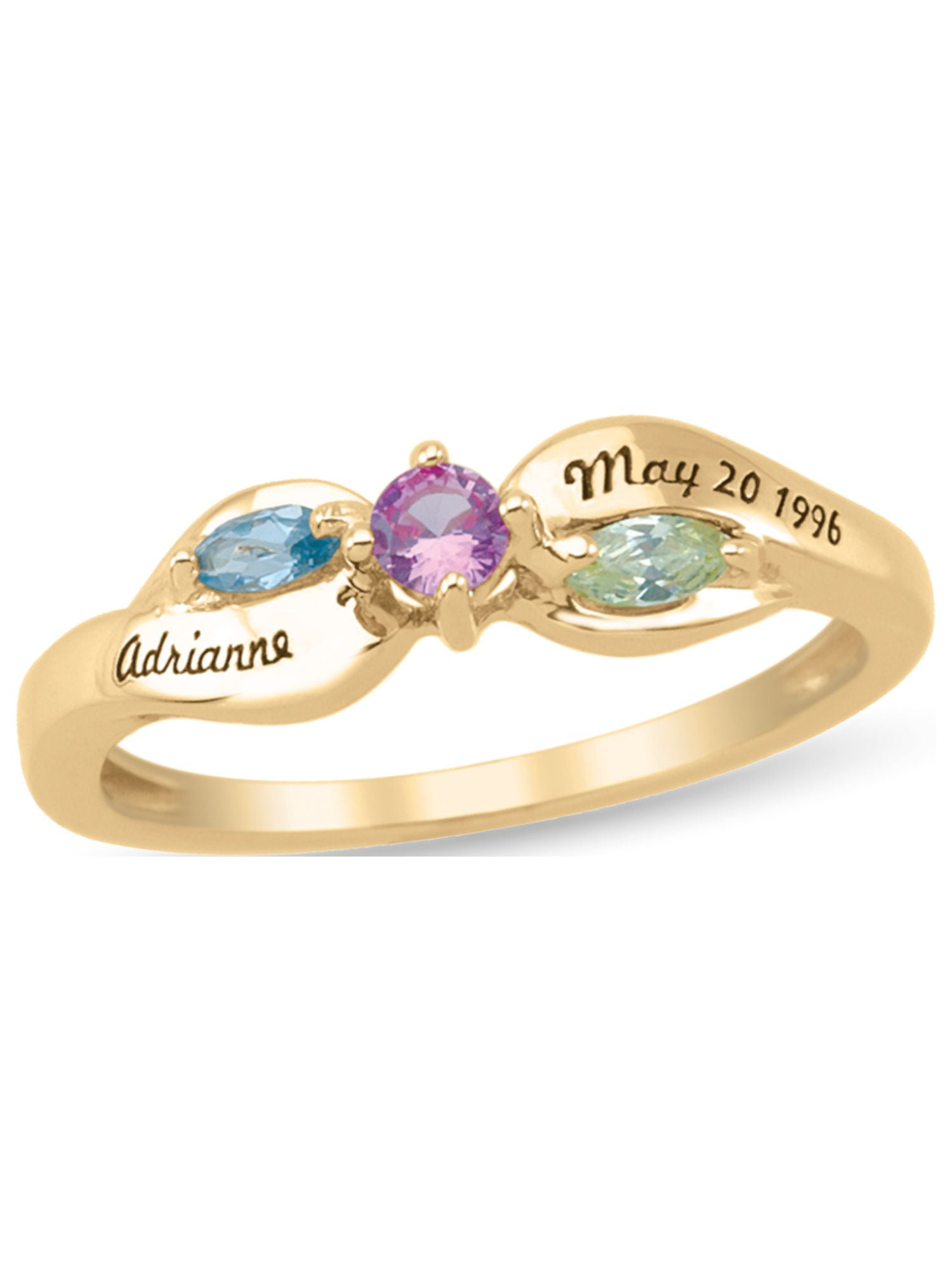 Personalized Engravable Daughter's Birthstone Ring in 10k and 14k Gold ...