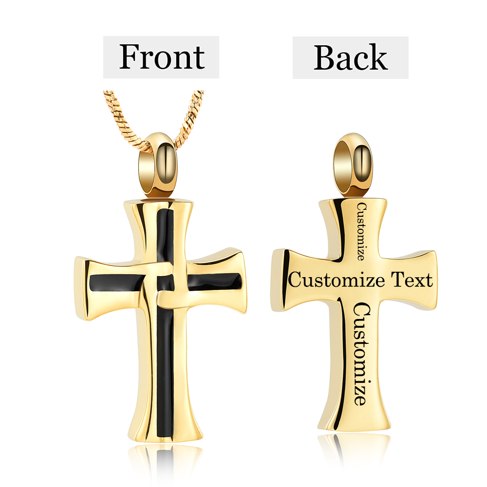 Personalized Engrave Stainless Steel Cross Cremation Jewelry for Ashes ...