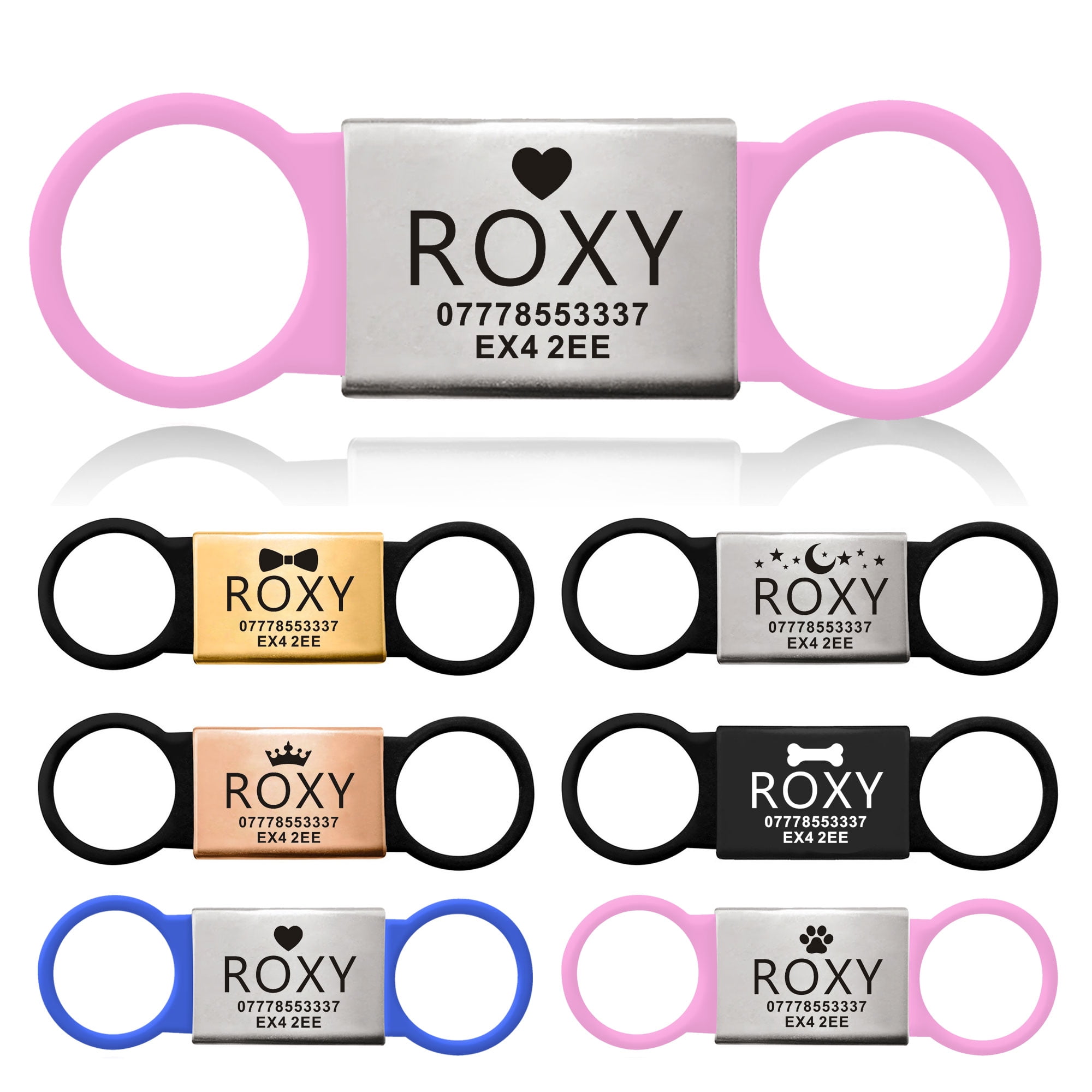 Personalized Engraved Dog & Cat Tags, Custom Slide-On Pet ID Collar ...