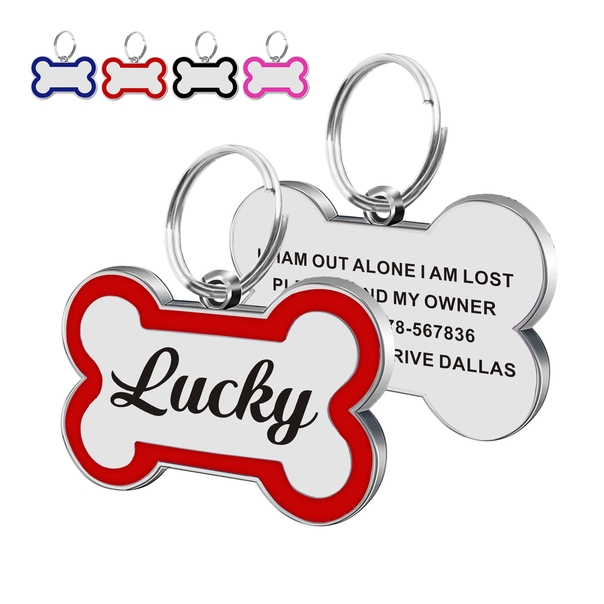Personalized Engraved Dog Tag Bone Shaped Dog Name Tags for Dogs ...