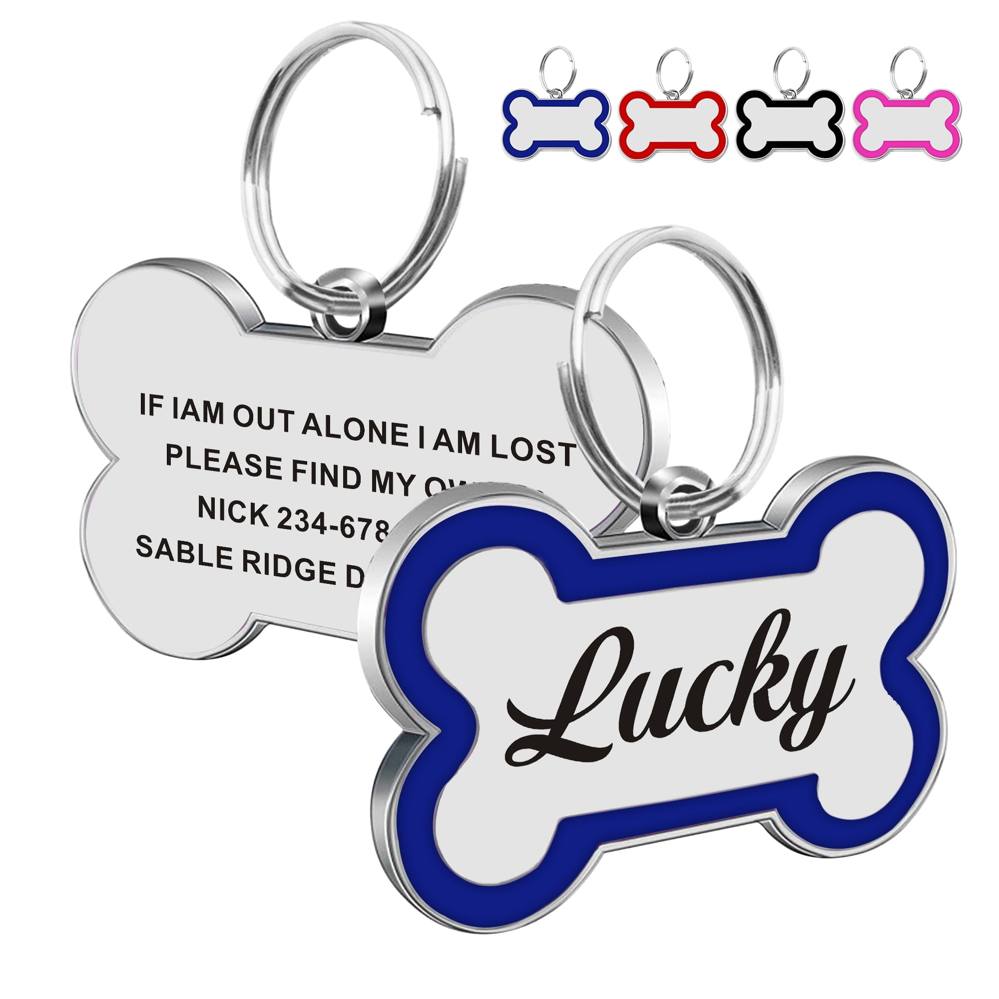 Personalized Engraved Dog Tag Bone Shaped Dog Name Tags for Dogs ...