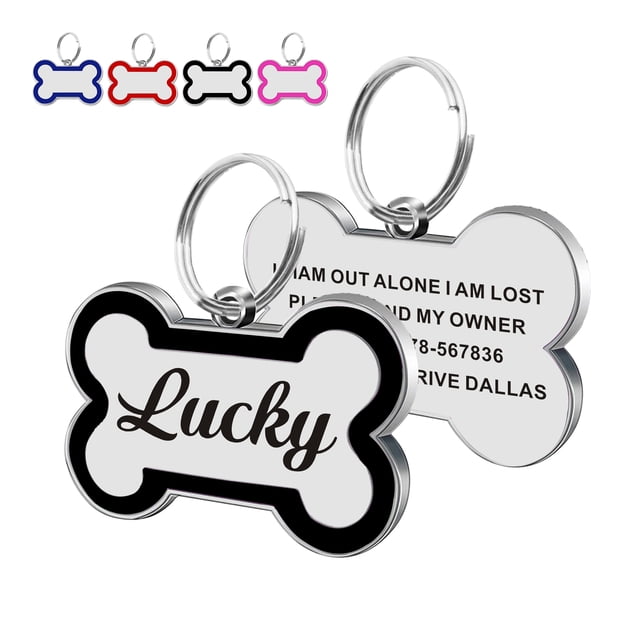 Personalized Engraved Dog Tag Bone Shaped Dog Name Tags for Dogs ...