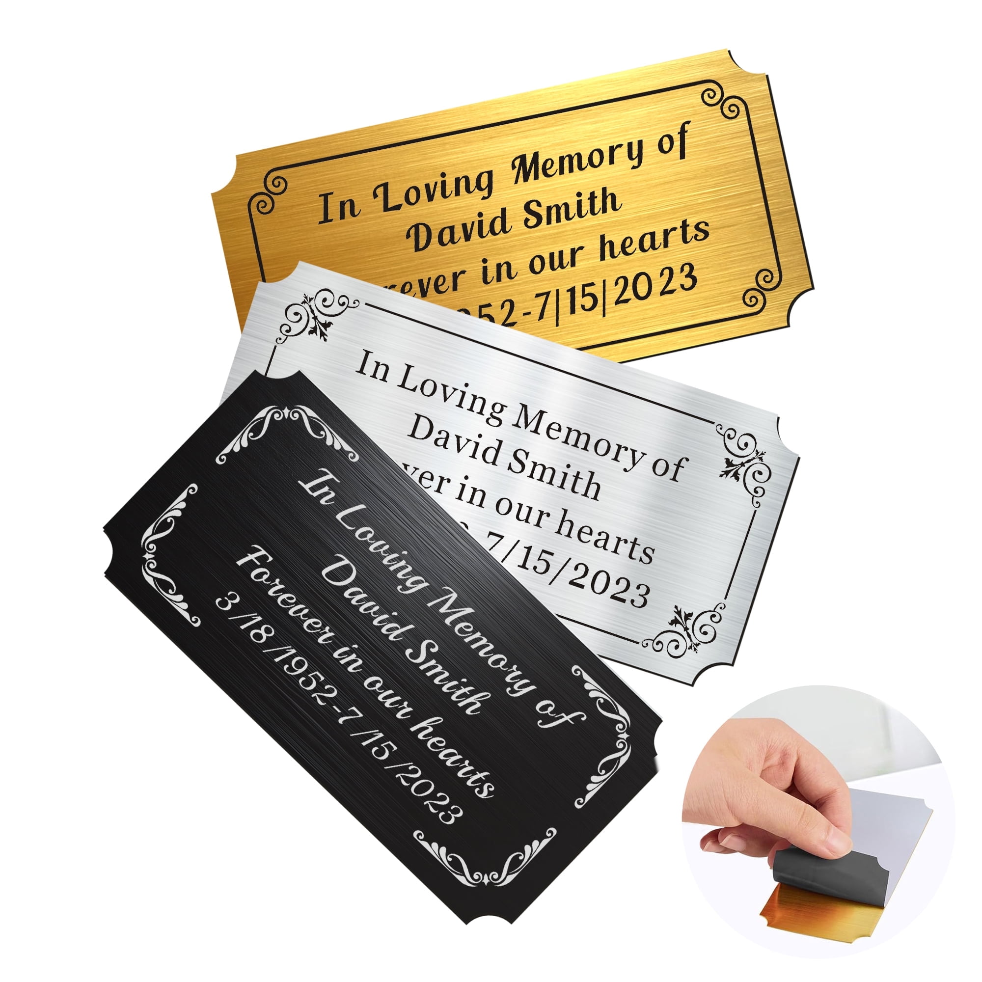 Personalized Engraved Memorial Plaque Solid Metal Name Plate 2x4 in for ...