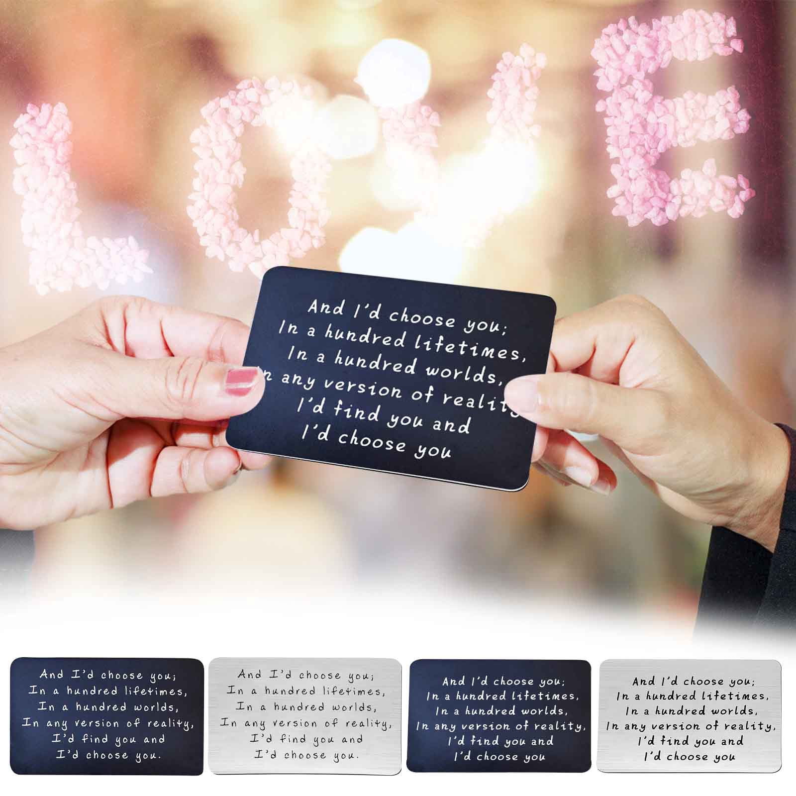 Personalized Engraved Message Wallet Insert for Him -n - I Choose You ...