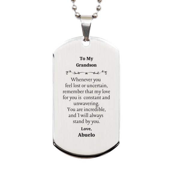 Personalized Engraved Silver Dog Tag for Grandson - My Love for You is ...