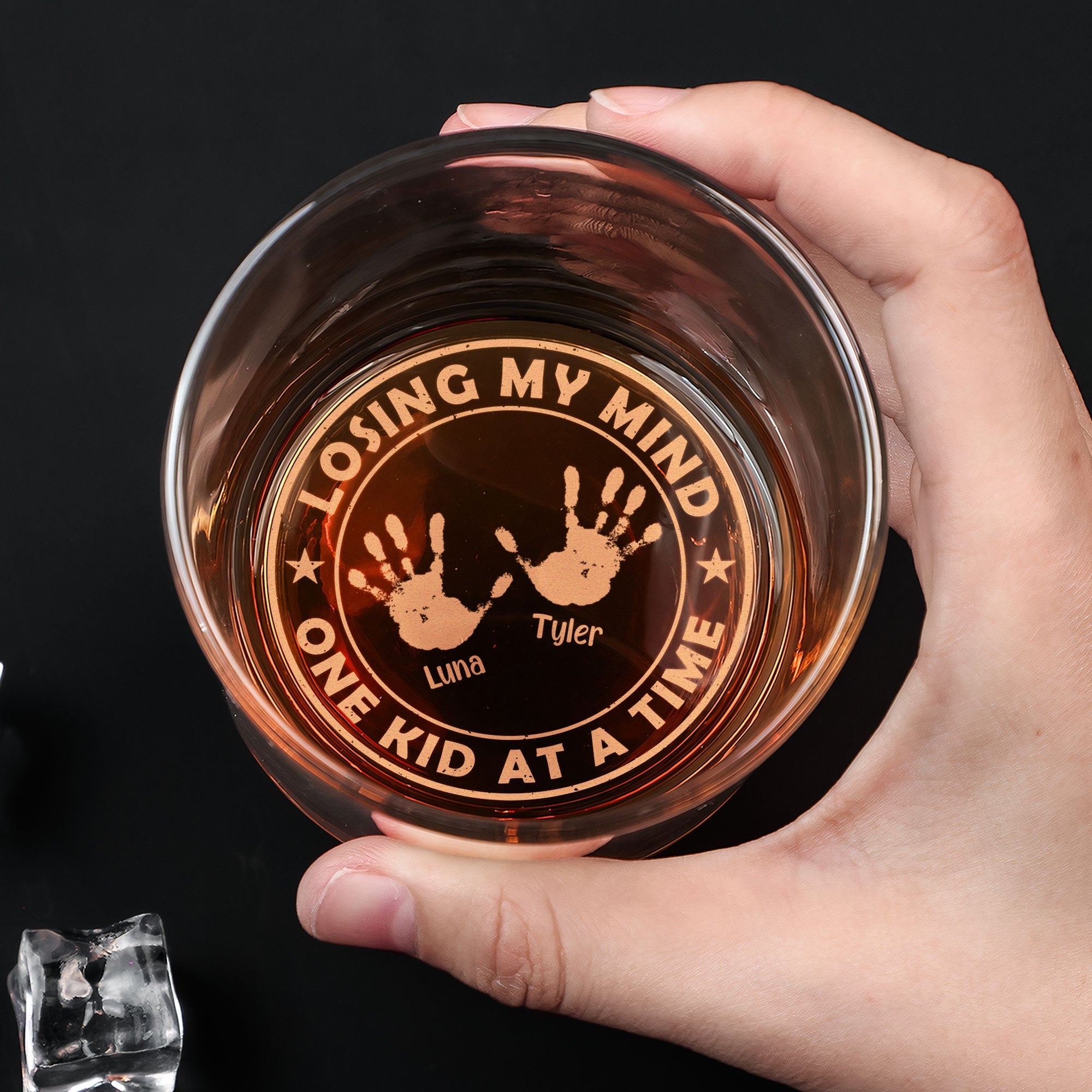 Personalized Engraved Whiskey Glass - Losing My Mind One Kid At A Time ...