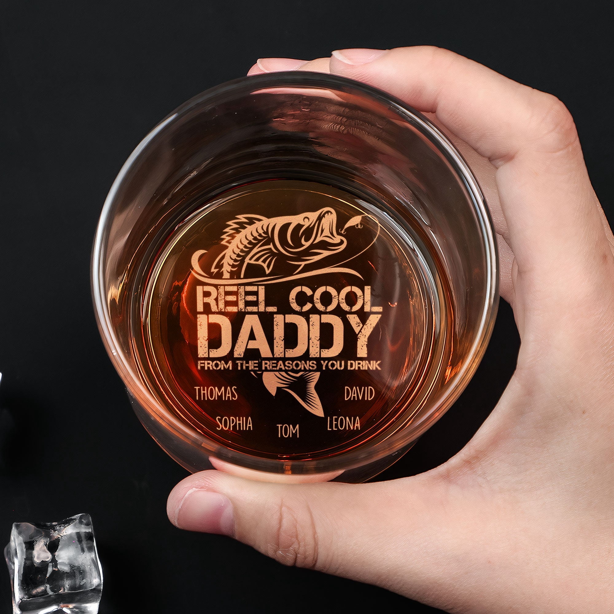 Personalized Engraved Whiskey Glass - Reel Cool Daddy/Papa - Custom Old ...
