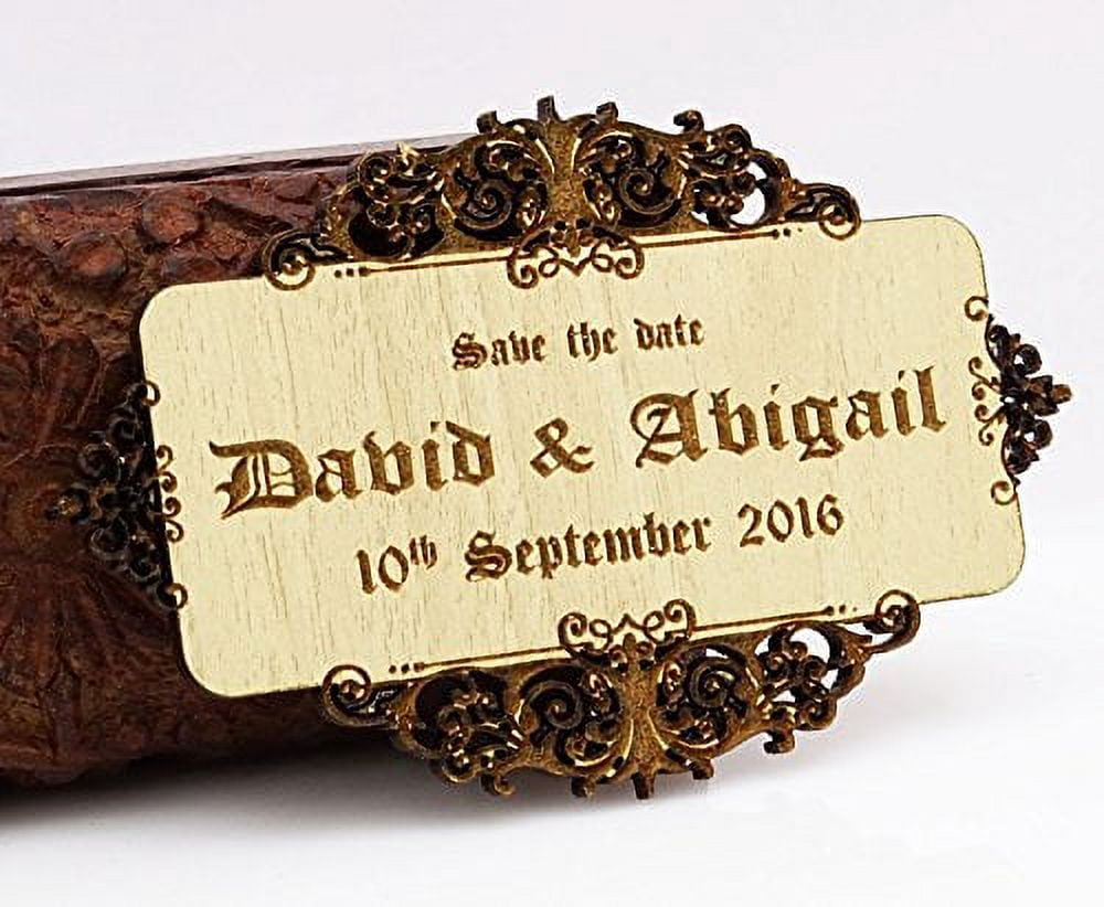 Personalized Engraved Wood Magnets 10 Rustic Wedding Save The Date ...