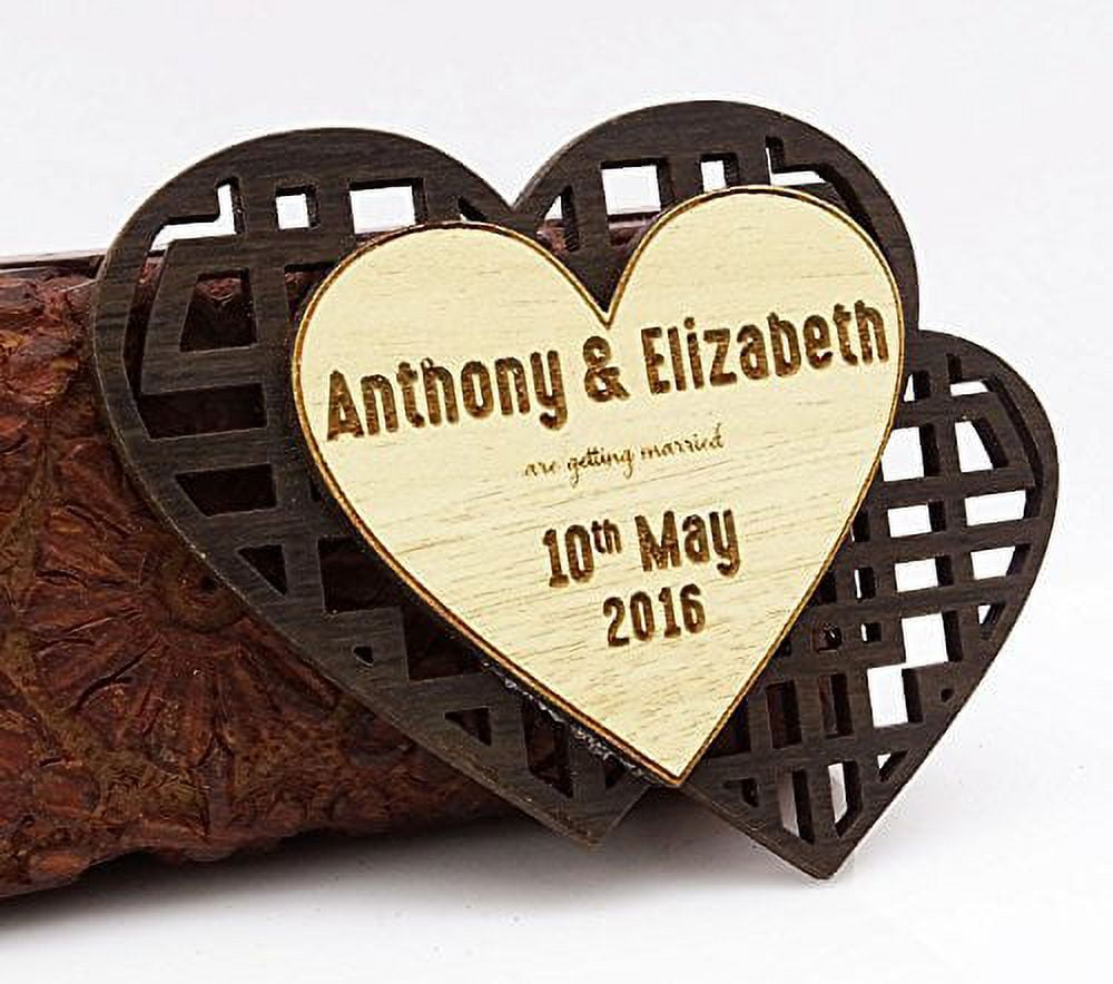 Personalized Engraved Wood Magnets 40 Rustic Wedding Save The Date ...