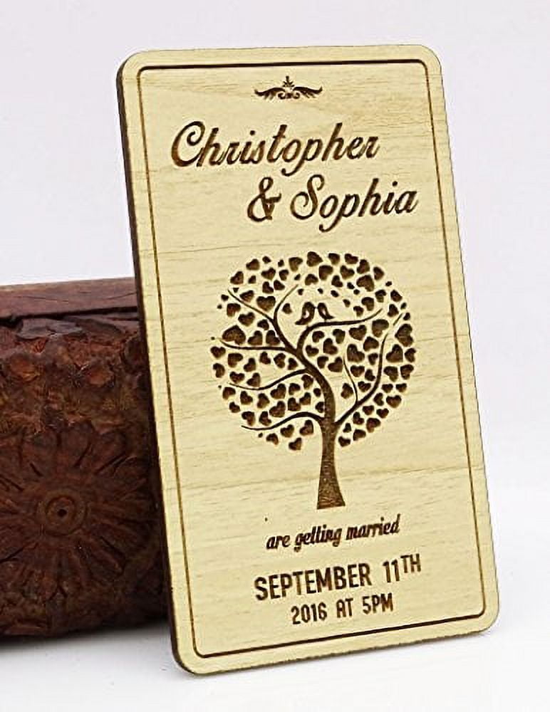 Personalized Engraved Wood Magnets 40 Rustic Wedding Save The Date ...