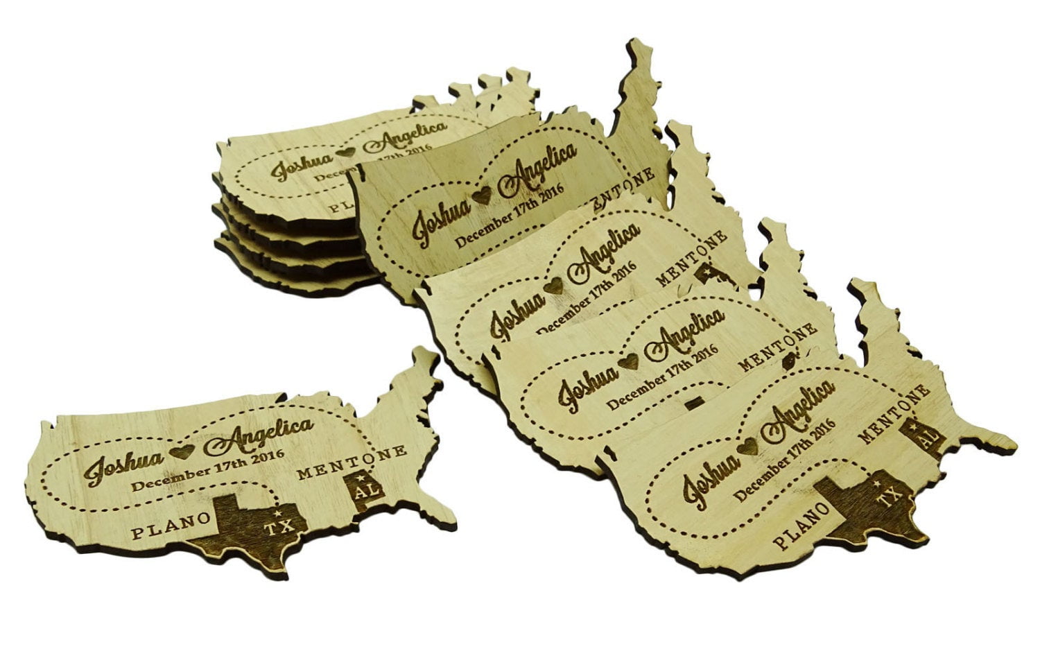 Personalized Engraved Wooden Magnet Custom Gift 20 Rustic Wedding Save ...