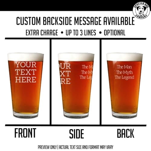 Personalized Etched Custom Message 16oz Pint Beer Glass, Your Text Here ...