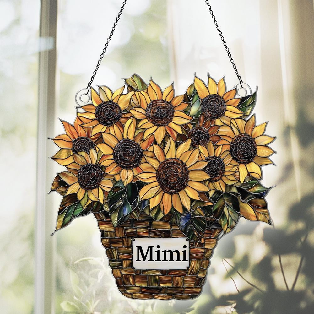 Personalized Everlasting Sunflowers Acrylic Suncatcher Window Hanging ...