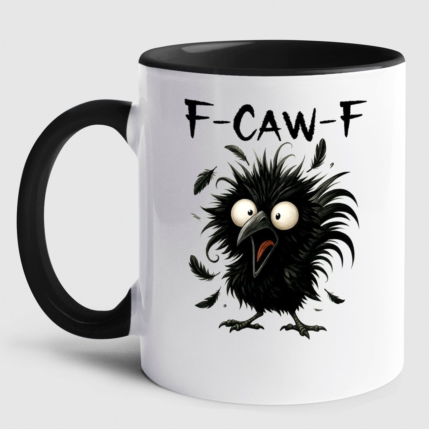 Personalized FCAWF Crow Ceramic Cup, F-Caw-F Crow Humor Accent Coffee ...