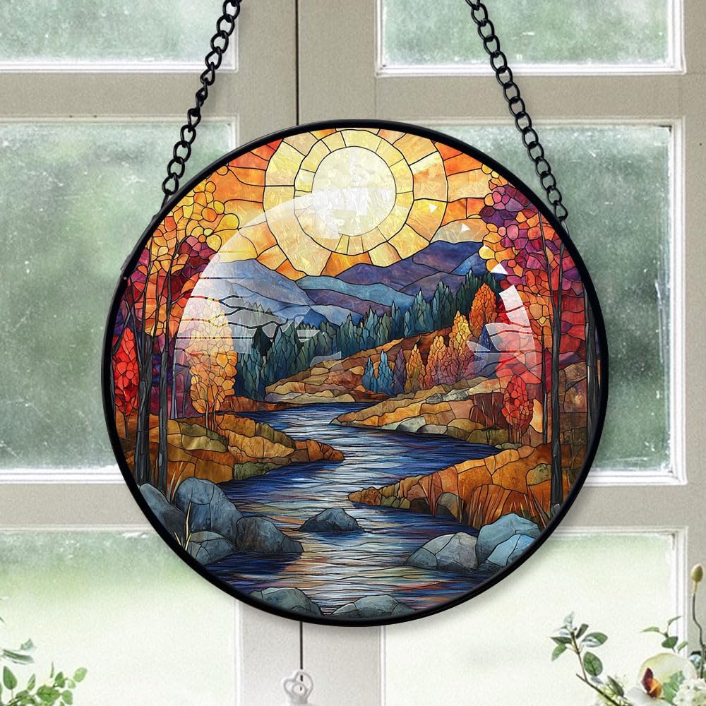 Personalized Fall-Inspired Stained Glass Suncatcher Artistic Window ...