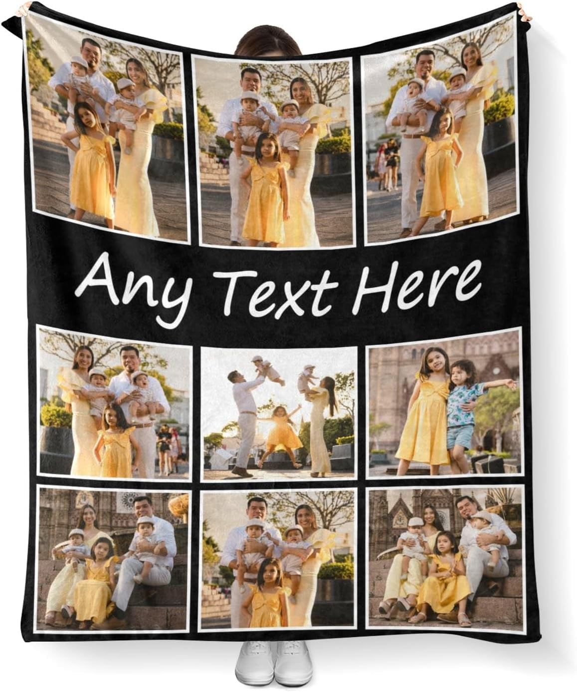 Personalized Family Blankets with Text Custom Blankets with Photos for ...