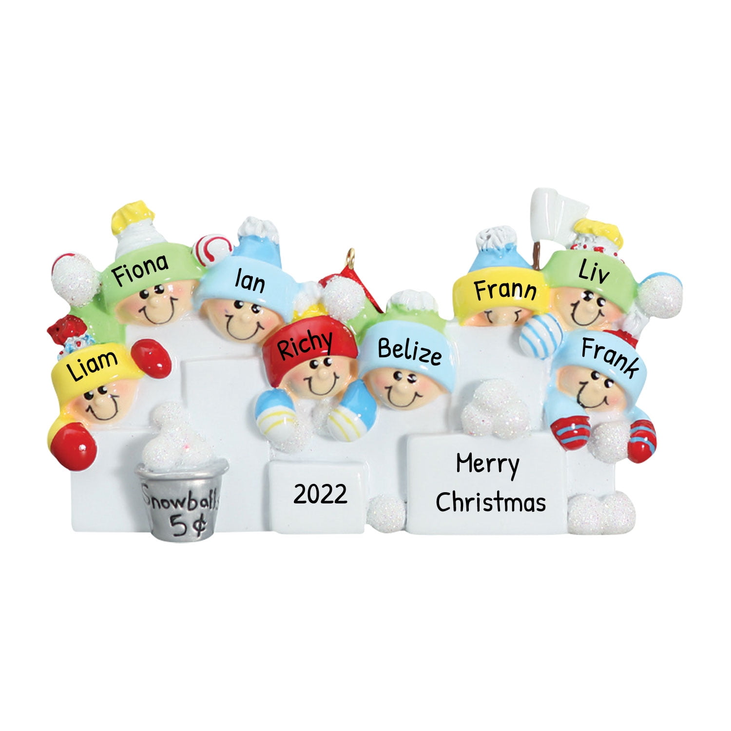 Personalized Family Christmas Ornament 2024 - Children in Mittens ...