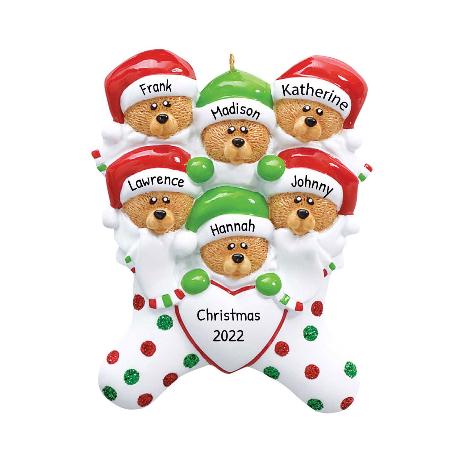 Personalized Family Christmas Ornament 2024 - Customized Family of 6 ...
