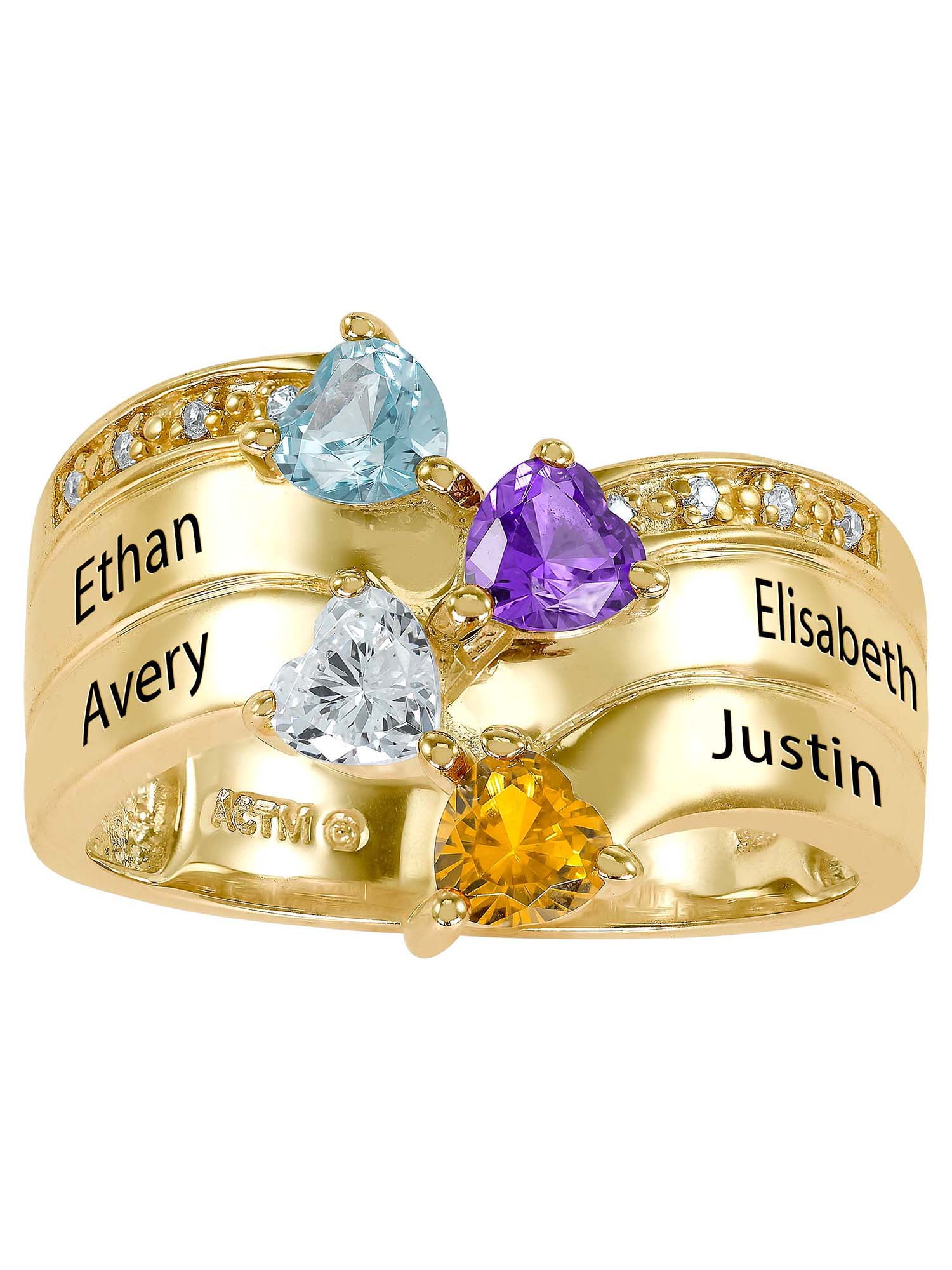 Personalized Family Jewelry Birthstone Sorrel Mother's Ring in Sterling ...