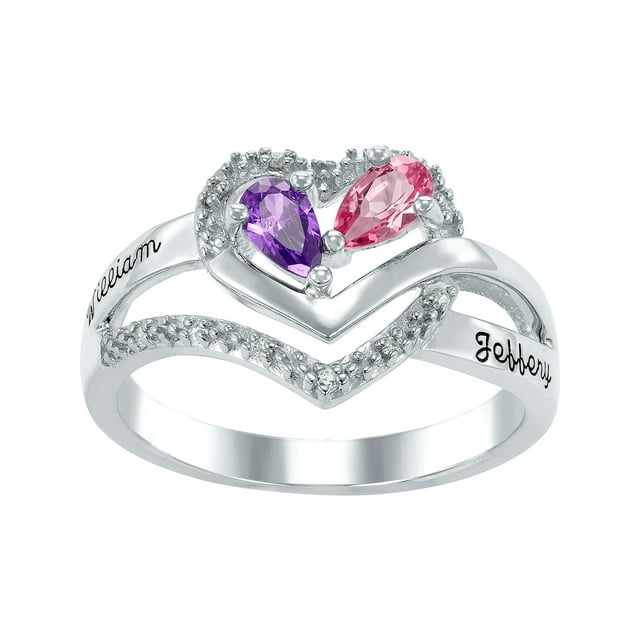 Personalized Family Jewelry Birthstone Women's Beacon Mother's Ring available in Sterling Silver ...