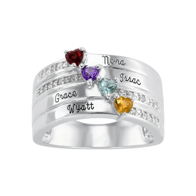 Personalized Family Jewelry Birthstone Women's Diana Ring available in Sterling Silver and Gold ...
