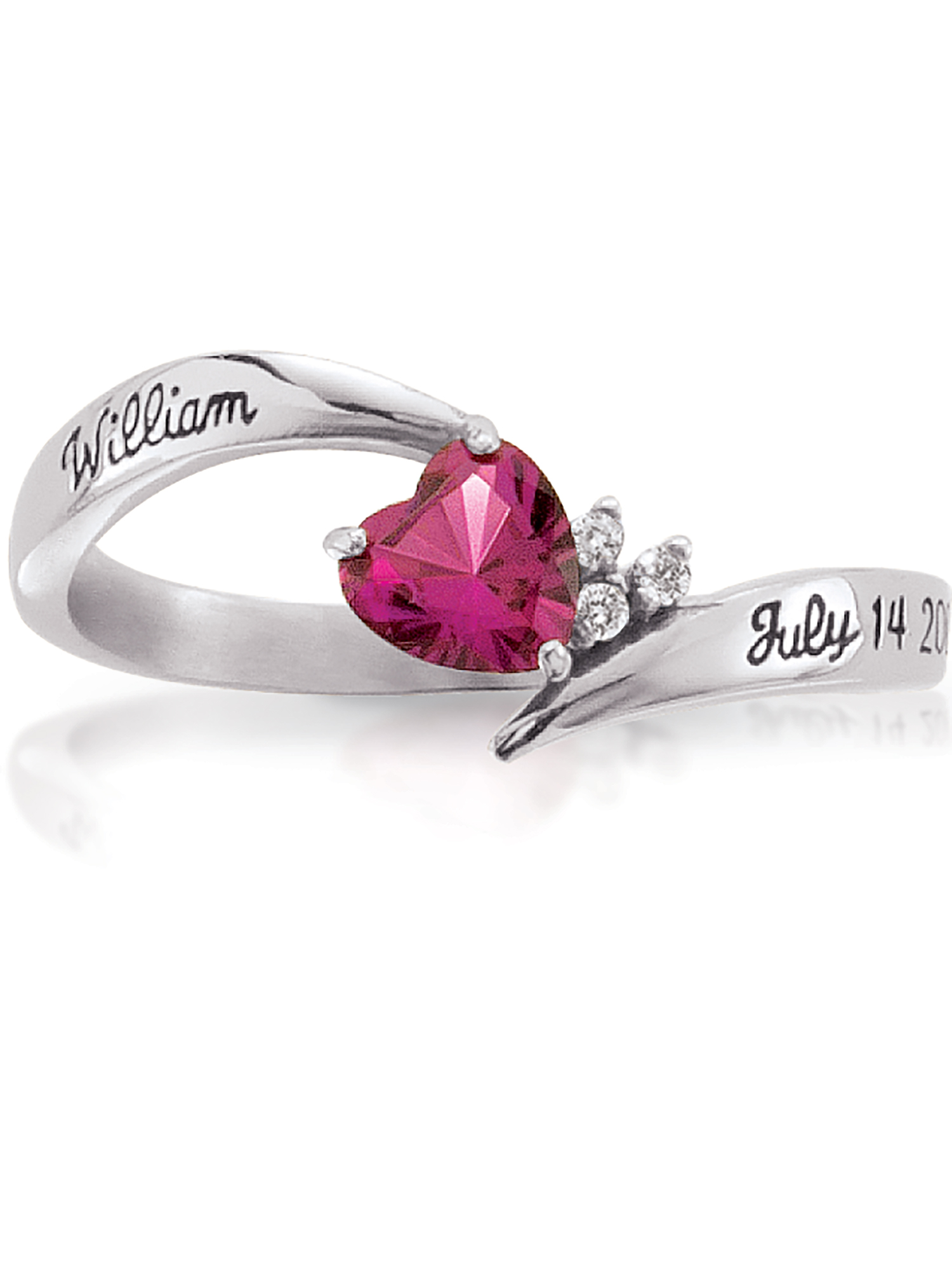 Personalized Family Jewelry Corazon Couple's Ring with Birthstones ...