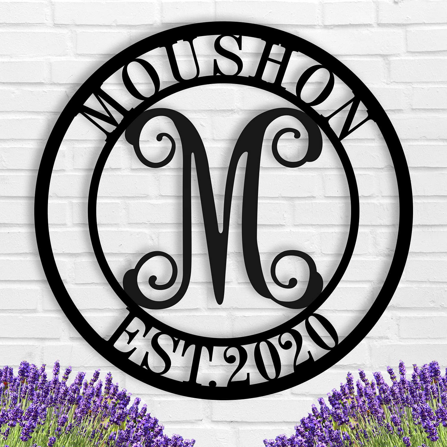 Personalized Family Name Metal Sign Last Name Sign Monogram Wall Decor ...